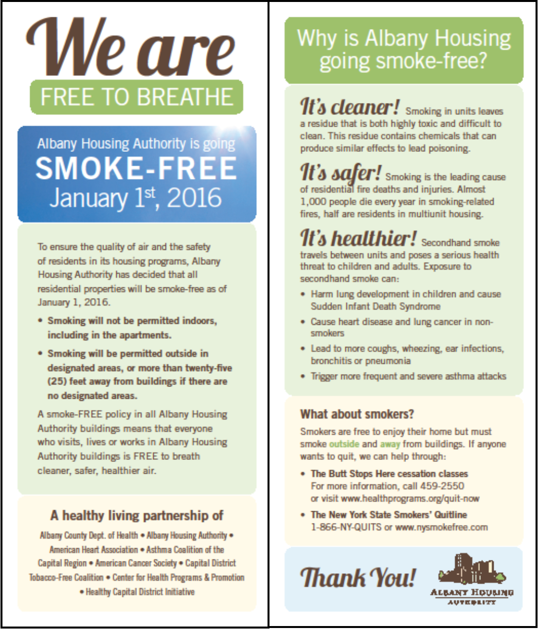 Albany Housing Authority is going Smoke-Free!!